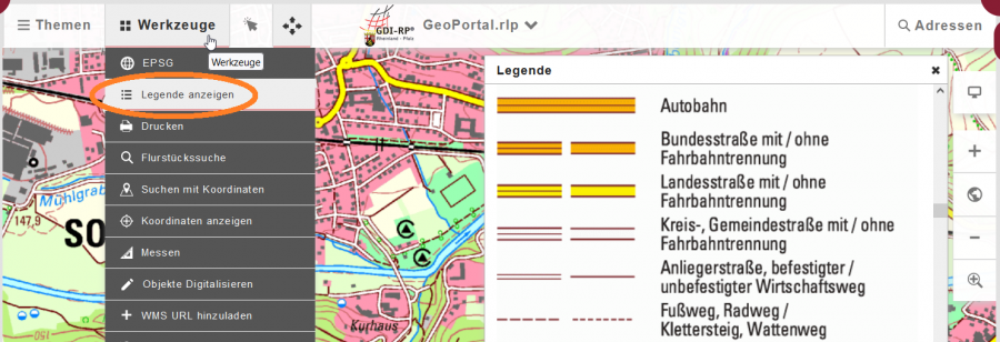 Legende – Geoportal